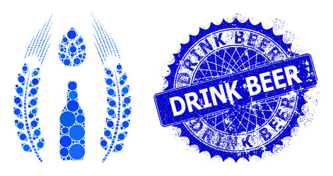 Barley beer logo flat icon symbol Royalty Free Vector Image