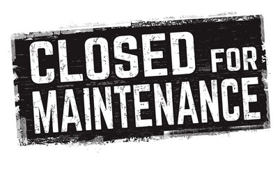 Closed for maintenance sign or stamp Royalty Free Vector