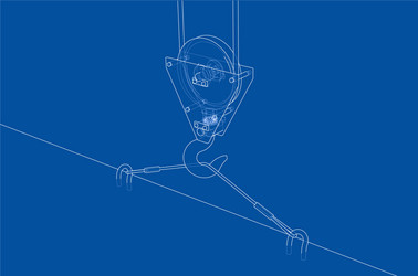 Crane hook blueprints Royalty Free Vector Image