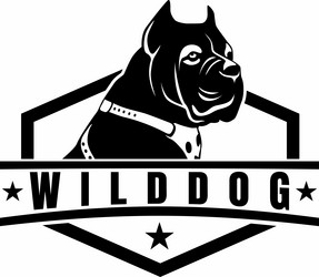 Dog wild logo design art Royalty Free Vector Image