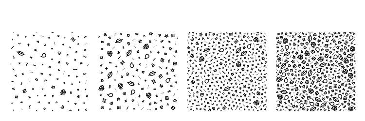 Doodle seamless pattern tiny elements Royalty Free Vector