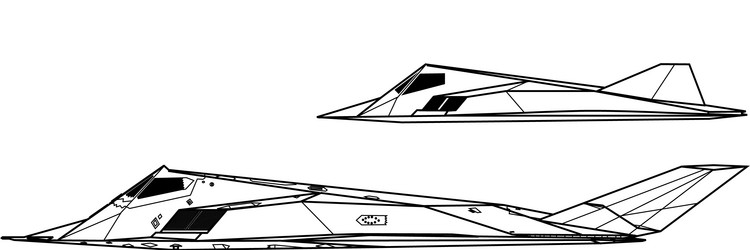 F-117 nighthawk stealth fighter airborne Vector Image