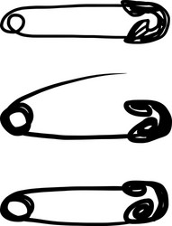 Safety pin isolated on white Royalty Free Vector Image