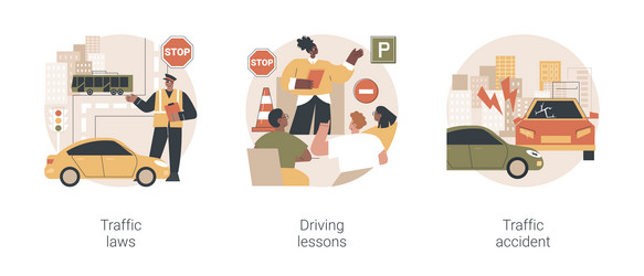 Car driving school abstract concept Royalty Free Vector