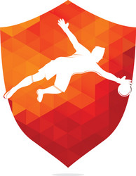 Goalkeeper player logo Royalty Free Vector Image