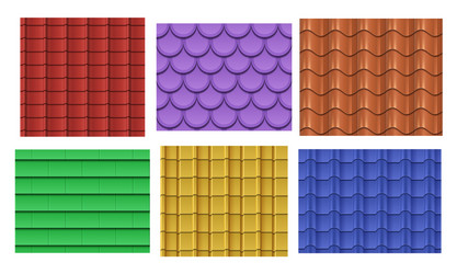 Roof tiles roofing materials set Royalty Free Vector Image