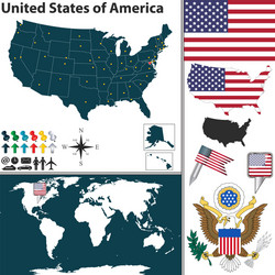 United States Map with State Names Royalty Free Vector Image