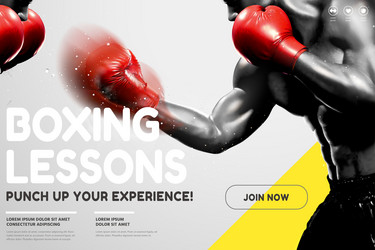 Boxing lessons website Royalty Free Vector Image