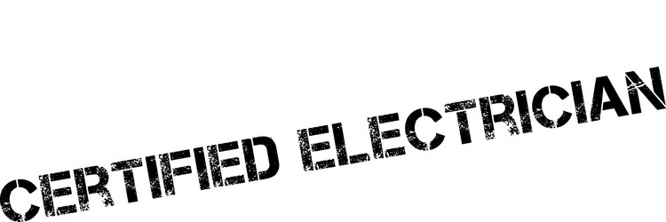 Certified electrician rubber stamp Royalty Free Vector Image