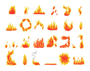 Cartoon fire border flame divider bright Vector Image