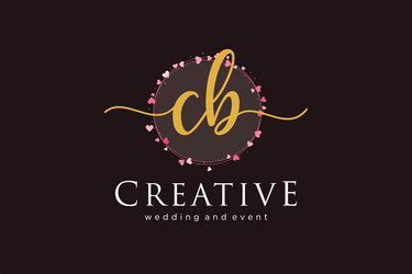Initial cb feminine logo usable Royalty Free Vector Image