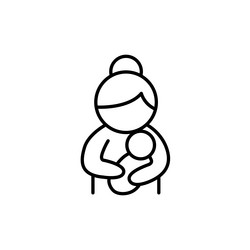 Mother and baby icon Royalty Free Vector Image