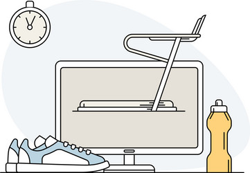 Online sport and physical exercise with computer Vector Image