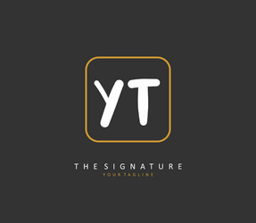 Y t yt initial letter handwriting and signature Vector Image