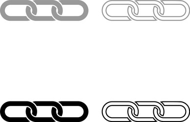Chain links interlock icon outline black color Vector Image