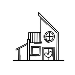 Home with heart doodle icon drawing sketch hand Vector Image