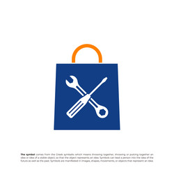 Mechanic shop logo shop logo design Royalty Free Vector