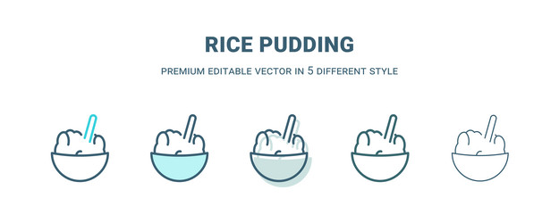 Rice cooker icon in 5 different style outline Vector Image