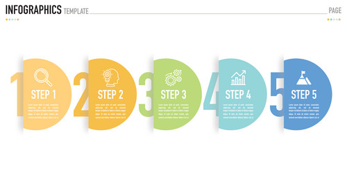 Rectangular paper origami mind map infographic Vector Image