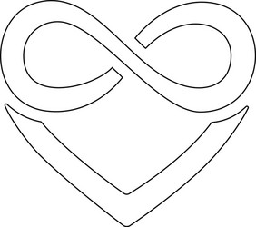 Heart and infinity - polyamory sign Royalty Free Vector