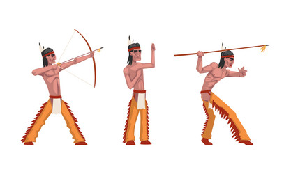 Male as native american tribe member in Royalty Free Vector