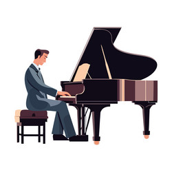 One person playing piano musician performing Vector Image