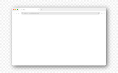 Empty browser window on transparent background Vector Image