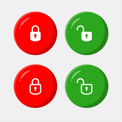 Lock and unlock 3d icon set modern style Vector Image