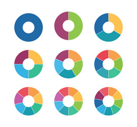 Fraction pie divided into slices segmented Vector Image