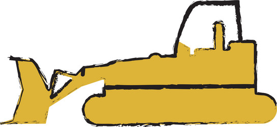 Bulldozer truck construction sign pictograph Vector Image