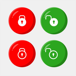 Lock and unlock 3d icon set modern style Vector Image