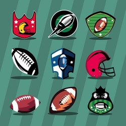 Football items poster Royalty Free Vector Image