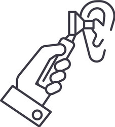 Otoscope line art icon design template Royalty Free Vector