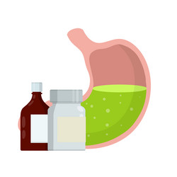 Stomach and pill dissolving drug Royalty Free Vector Image