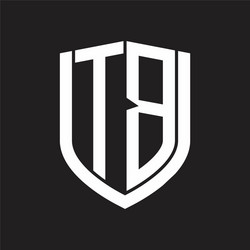 Tb logo monogram with emblem shield style design Vector Image