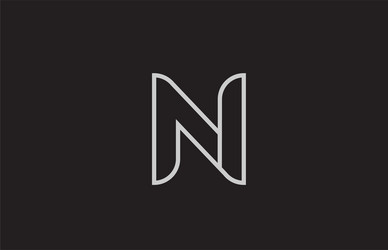 Line n black and white alphabet letter logo icon Vector Image