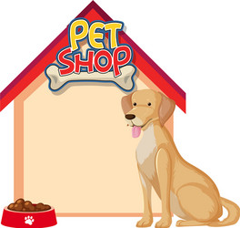 Blank dog house banners with cute isolated Vector Image