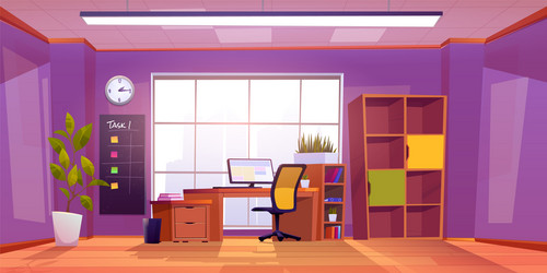 Cartoon empty room interior with floor and window Vector Image