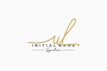 Initial ul signature logo template hand drawn Vector Image