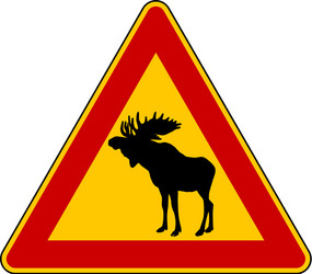 Moose warning sign Royalty Free Vector Image - VectorStock
