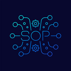 Sop standard operating procedure icon line Vector Image