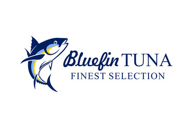 Bluefin tuna badge logo Royalty Free Vector Image