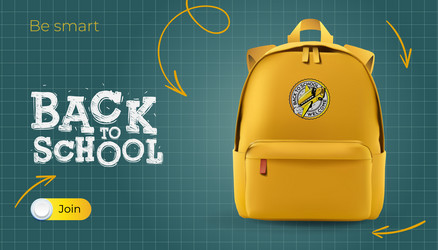 Welcome back to school on yellow background Vector Image