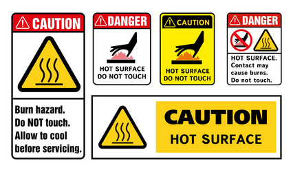Caution hot surface do not touch Royalty Free Vector Image