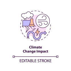 2d climate change impact concept icon Royalty Free Vector