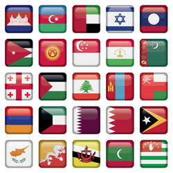 Flags of asia set Royalty Free Vector Image - VectorStock