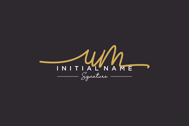 Initial um signature logo template hand drawn Vector Image
