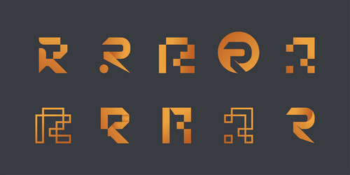 Letter r monogram logo design template Royalty Free Vector