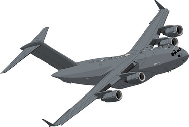 C 17 military cargo aircraft Royalty Free Vector Image