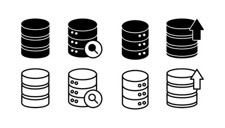 Database icon server storage Royalty Free Vector Image